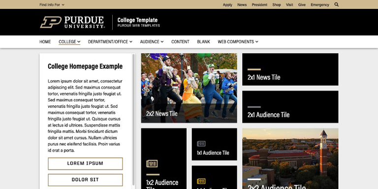 Web Templates - Purdue Marketing and Communications