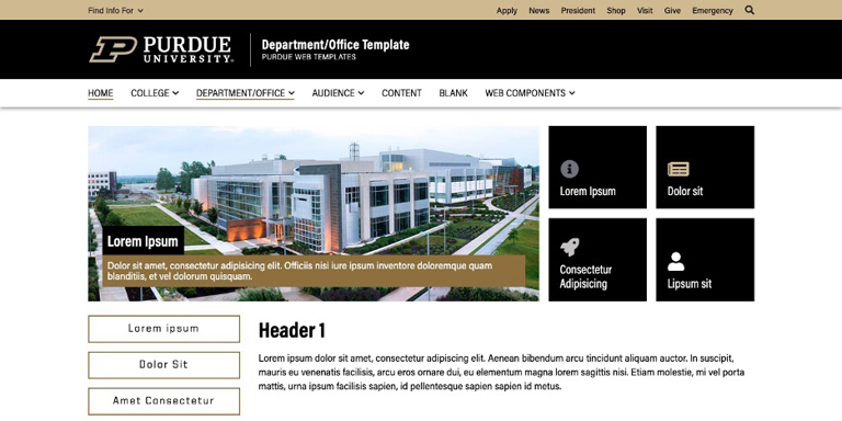 Web Templates - Purdue Marketing and Communications
